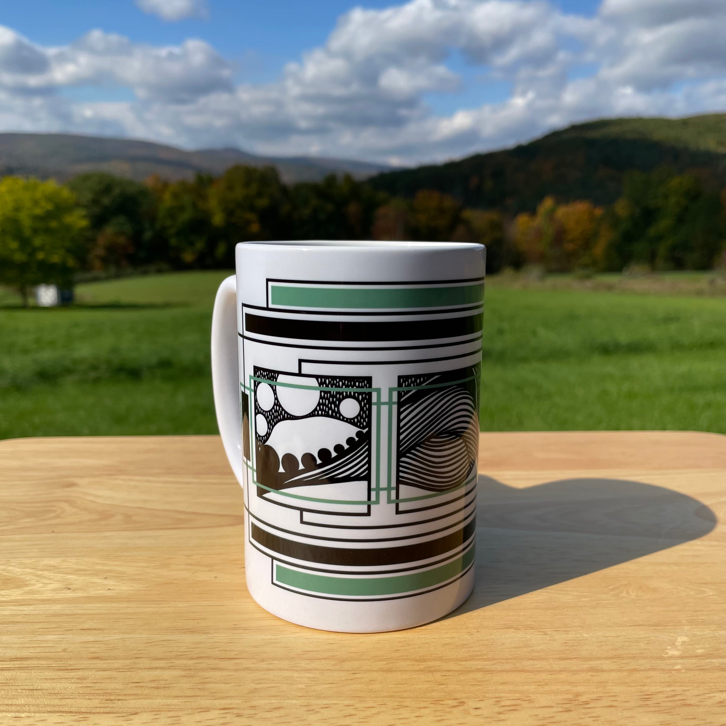 Green Triptych 14oz Mug – Rose Hollow Design